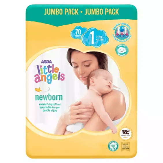 ASDA Little Angels Newborn Size 1 Nappies Jumbo Pack | toylibrary.lk